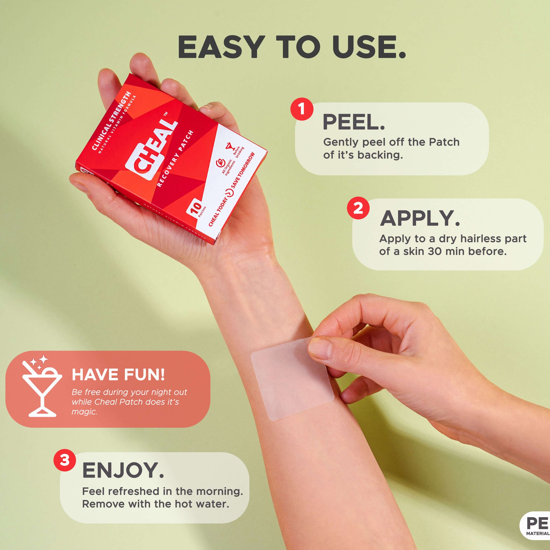 CHEAL Recovery Patches for Better Mornings and less hangovers – Cheal